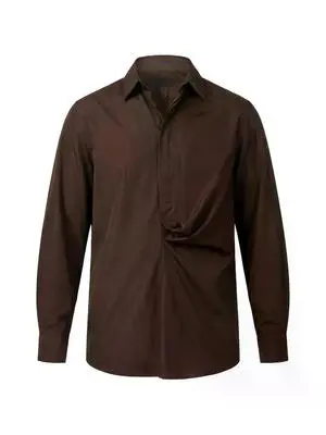 Valentino Garavani Twisted-detail Long-sleeve Shirt - Brown