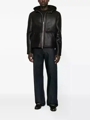 DONDUP Hooded Shearling Jacket - Brown