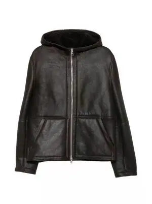 DONDUP Hooded Shearling Jacket - Brown