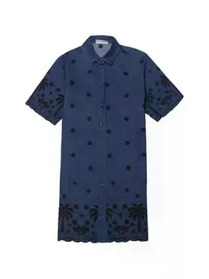 MC2 SAINT BARTH Palm-tree Shirt Dress - Blue