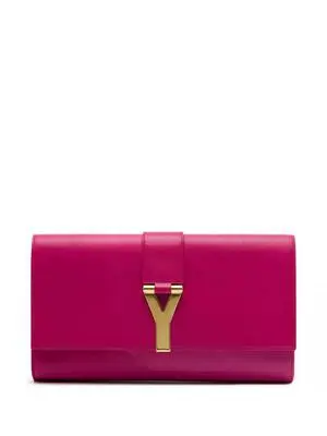 Saint Laurent 2020 Leather Chyc Ligne Clutch Bag - Pink