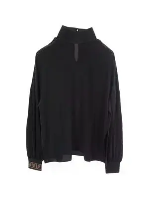 Fendi 2010s High-neck Silk Blouse - Black