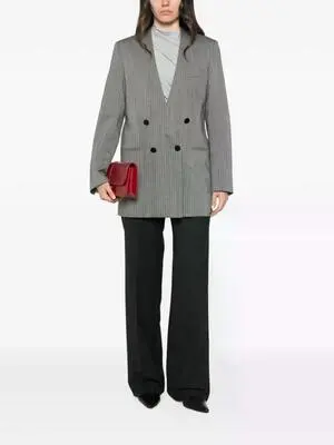 Alberta Ferretti Pinstriped Double-breasted Blazer