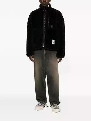 Mihara Yasuhiro Fleece Zip-up Jacket - Black