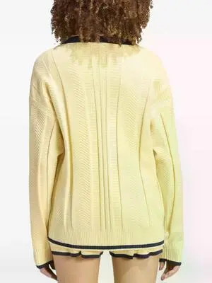 Adidas Chevron-knit Logo-embroidered Cardigan
