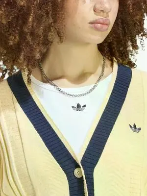 Adidas Chevron-knit Logo-embroidered Cardigan