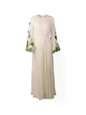 Valentino Garavani Sequin-embellished Pleated Maxi Dress - Neutrals