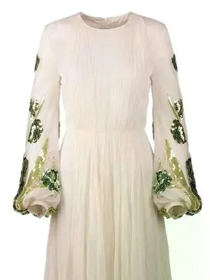 Valentino Garavani Embellished Pleated Maxi Dress