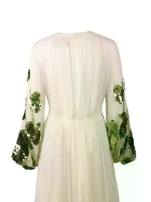 Valentino Garavani Embellished Pleated Maxi Dress