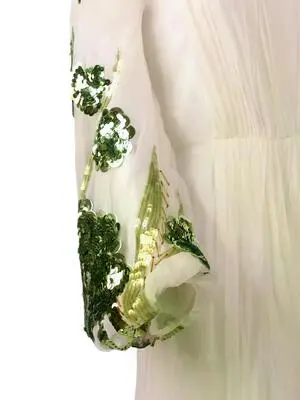 Valentino Garavani Embellished Pleated Maxi Dress