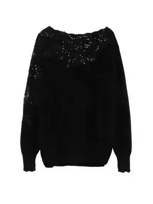 Ermanno Scervino Lace And Sequin Embellished Sweater