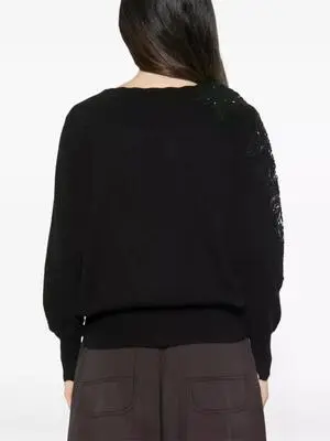 Ermanno Scervino Lace And Sequin Embellished Sweater