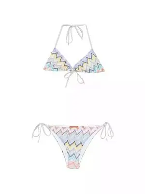 Missoni Zigzag Knit Triangle Bikini - Purple