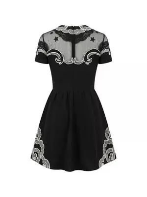 Valentino Garavani Bead-embellished Tulle-panel Mini Dress