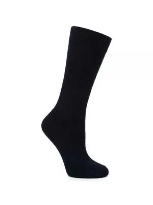Valentino Garavani Ribbed Knit Logo Socks - Black