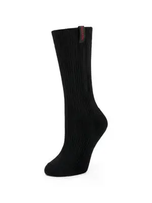 Valentino Garavani Ribbed-knit Logo-patch Socks