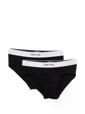 TOM FORD Logo-waistband Briefs - Black