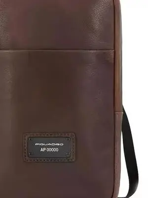 PIQUADRO Logo-plaque Leather Shoulder Bag - Brown