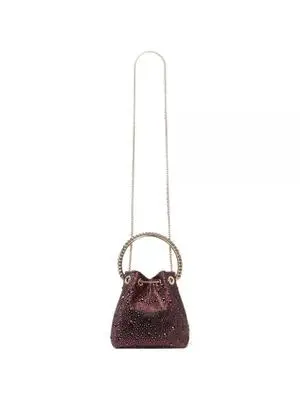 JIMMY CHOO Bon Bon Bucket Bag With Crystal Handle
