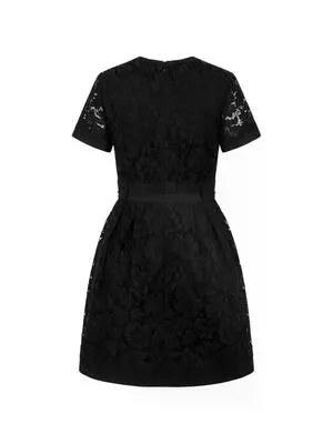 Valentino Garavani Lace Overlay Belted Dress