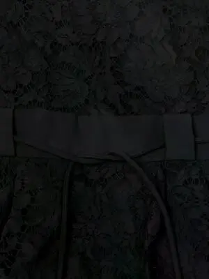 Valentino Garavani Lace Overlay Belted Dress