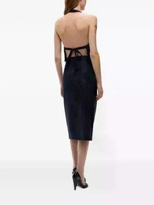 Pinko Rhinestone Embellished Halterneck Top - Blue
