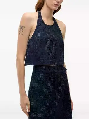 Pinko Rhinestone Embellished Halterneck Top