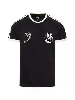 Y3 Skull-print 3-stripes T-shirt