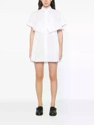 Sacai Ruffled-detail Short-sleeve Mini Dress