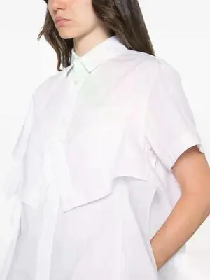 Sacai Ruffled-detail Short-sleeve Mini Dress