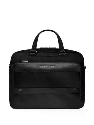 PIQUADRO 14-inch Logo-plaque Laptop Bag - Black