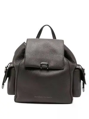 Brunello Cucinelli Silver Tone Backpacks For Women