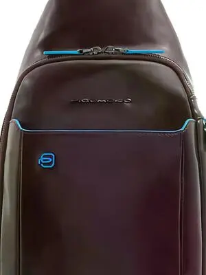 PIQUADRO Logo-plaque Leather Backpack - Brown