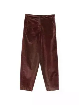 19.61 MILANO Corduroy-effect Cropped Trousers - Red
