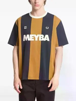 Fred Perry Vertical-stripe Logo-print T-shirt
