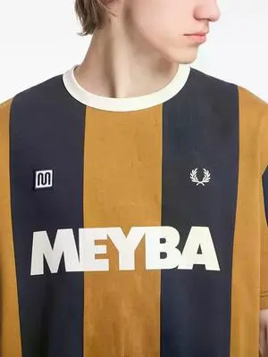Fred Perry Vertical-stripe Logo-print T-shirt