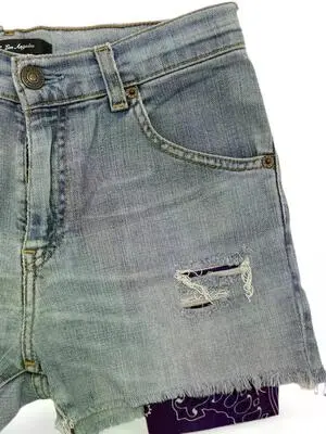 HTC LOS ANGELES Distressed Bandana-insert Shorts