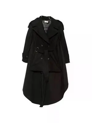 Elisabetta Franchi Belted Cape-panel Coat - Black