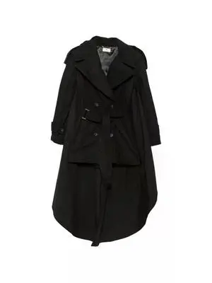 Elisabetta Franchi Belted Cape-panel Coat - Black