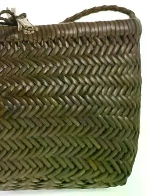 Dragon Minsu Woven Leather Shoulder Bag