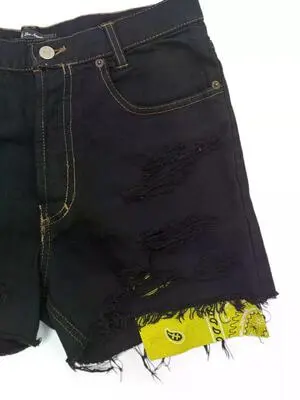 HTC LOS ANGELES Distressed Bandana-insert Shorts