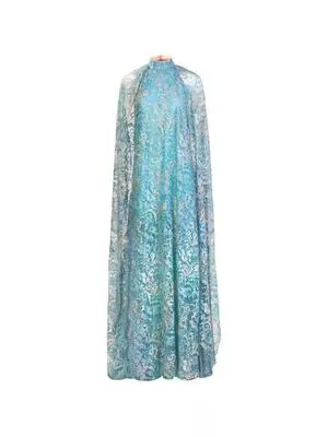 Silvia Tcherassi Carol Cape Maxi Dress - Blue