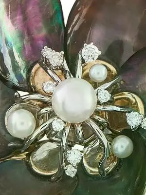 SEAMAN SCHEPPS Pearl And Diamond Brooch