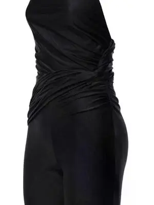 Andamane The Attico Tatiana Ruched Halterneck Jumpsuit