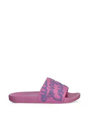 Versace Logo-embossed Slides - Pink