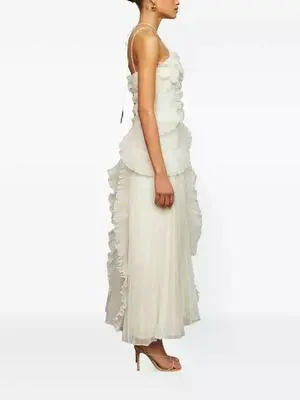 AMUR Lorelie Ruffled Halter-neck Gown - Neutrals