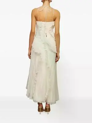 AMUR Lorelie Ruffled Halter-neck Gown - Neutrals