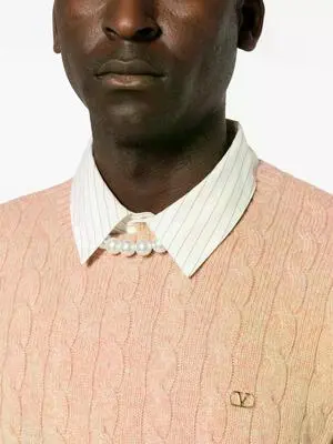 Valentino Garavani Vlogo Signature Cable Knit Sweater