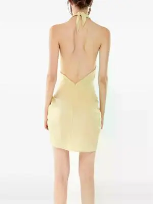 MOTHER OF ALL Patsy Floral-detail Cowl Neck Mini Dress - Yellow