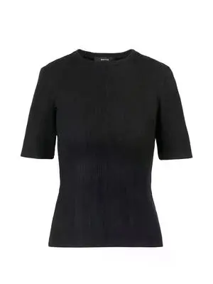 Smythe Ribbed-knit Crew-neck T-shirt - Black